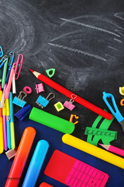 Free download | HD PNG lively school essentials on chalkboard ...