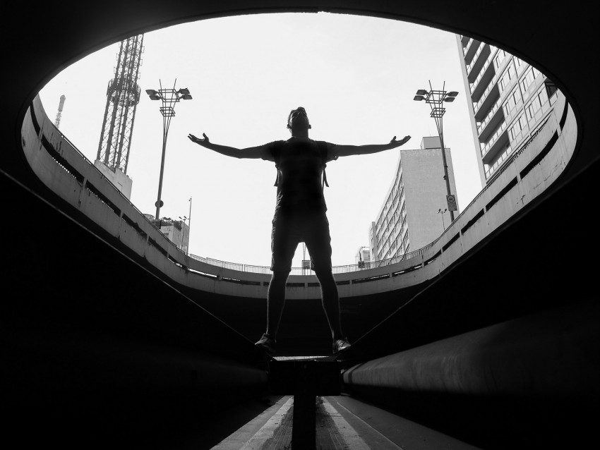 Free download | HD PNG man silhouette bw freedom light architecture 4k ...