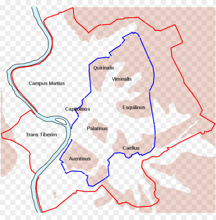 Free download | HD PNG map of ancient rome with the aurelian walls and ...