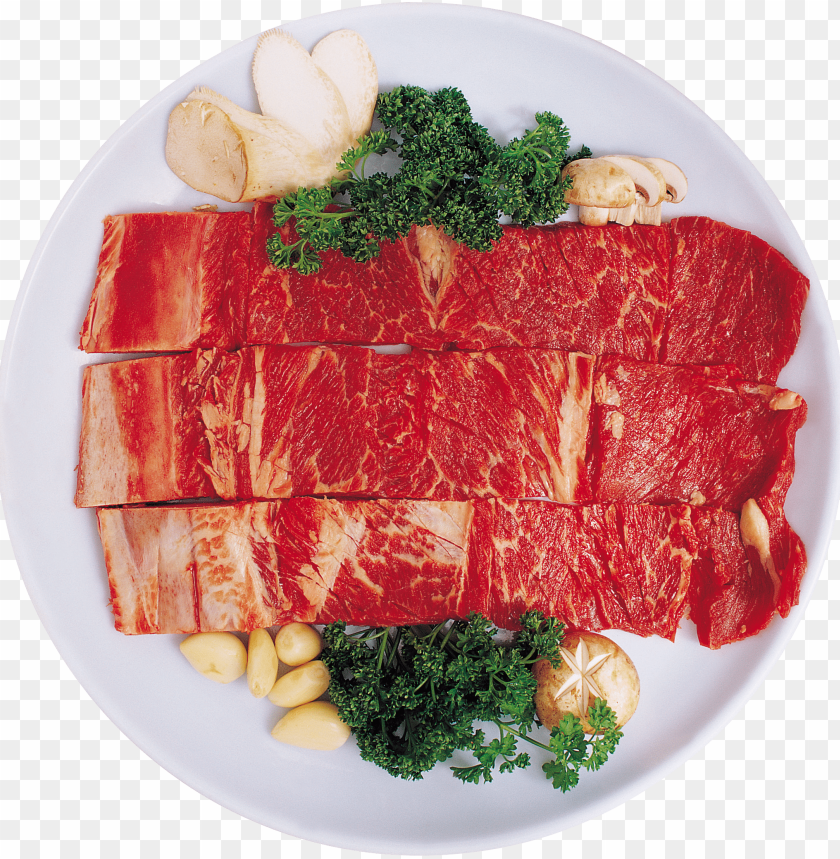 Free download | HD PNG plate of raw sliced meat with parsley png PNG ...