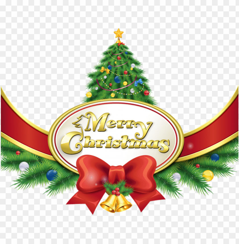 Free download | HD PNG merry christmas with tree and bow PNG Images ...
