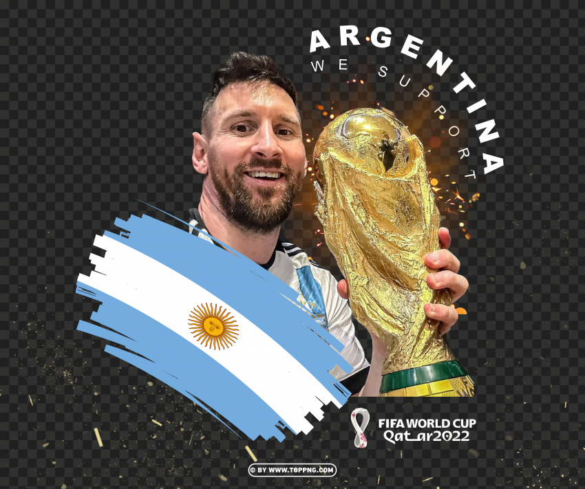 Free download | HD PNG messi lifts the fifa world cup trophy for ...