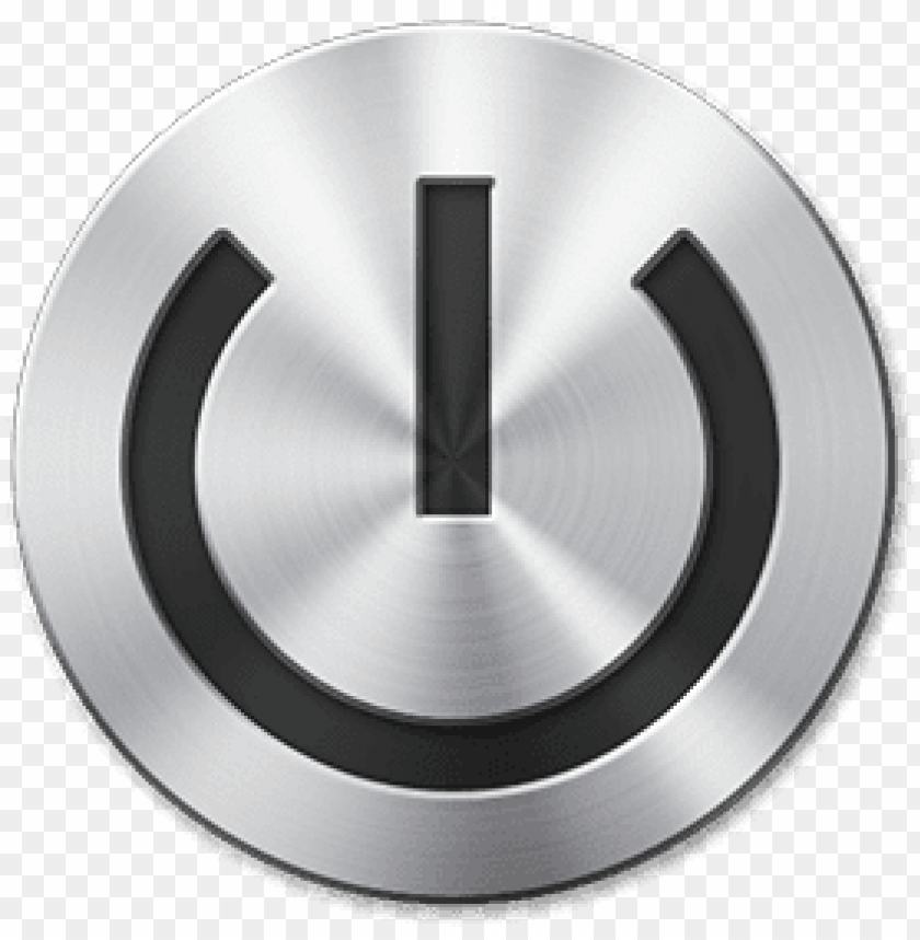 Free download | HD PNG metallic power button with silver finish | TOPpng
