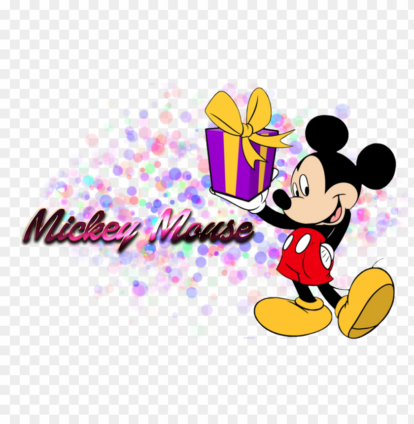 Free download | HD PNG mickey mouse holding gift clipart illustration ...