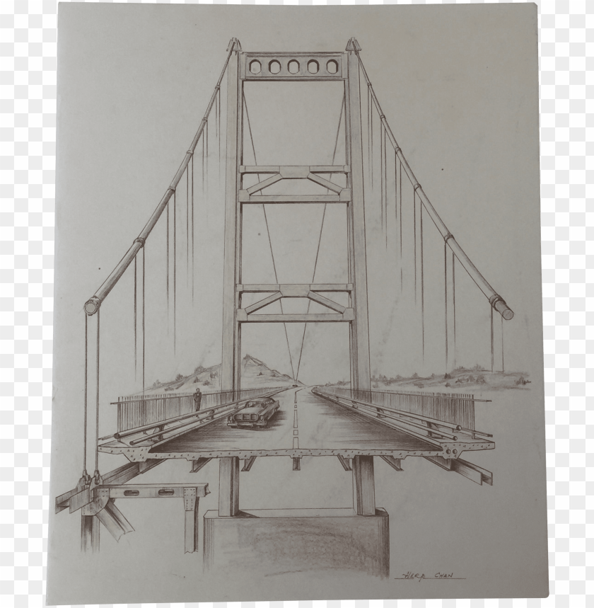 Free download | HD PNG mid century golden gate architectural sketch ...