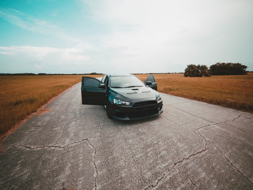 Free download | HD PNG mitsubishi black front view road asphalt 4k ...
