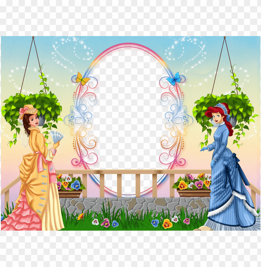 Free download | HD PNG modern princess png kids photo frame background ...