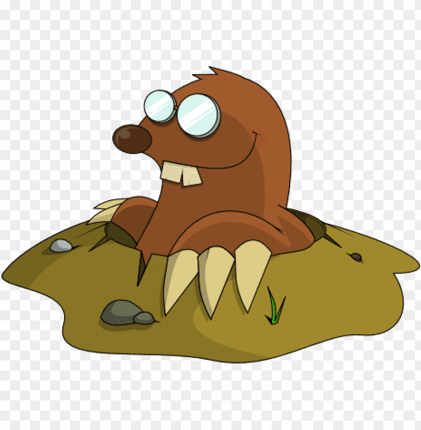 Cartoon Mole With Glasses