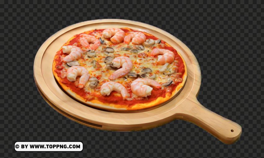Free download | HD PNG mouthwatering seafood pizza on a rustic platter ...