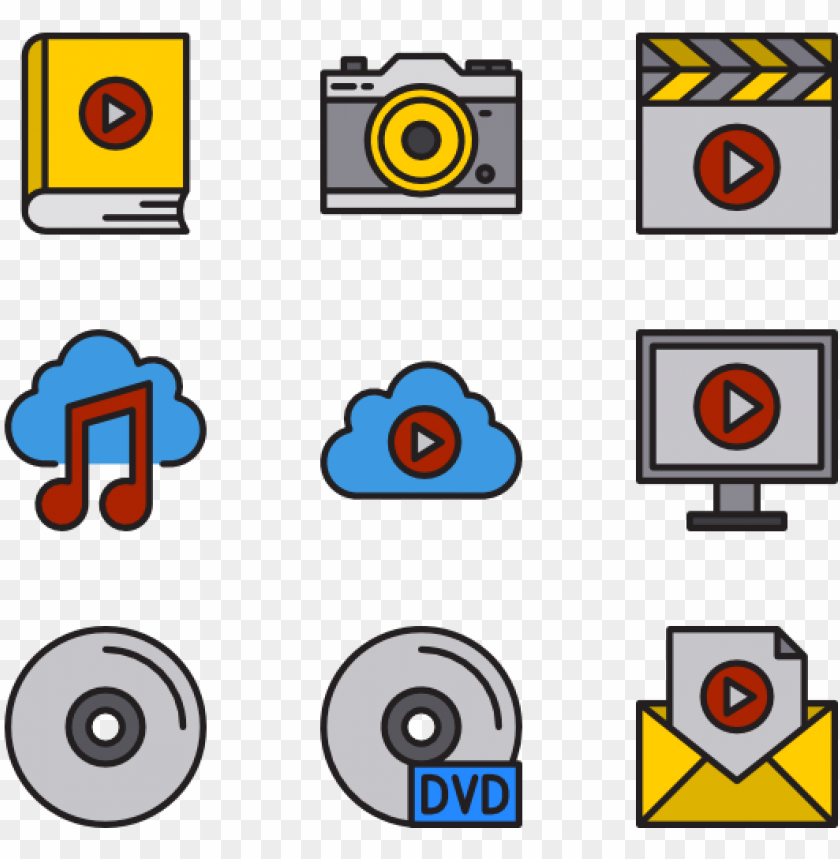 Free download | HD PNG multimedia 36 icons PNG transparent with Clear ...