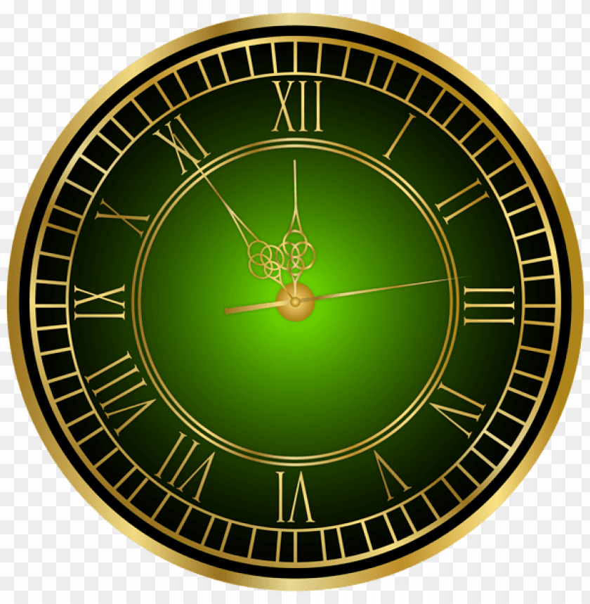Free download | HD PNG new year clock green PNG Images 40141 | TOPpng