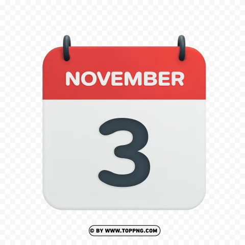 Free download | HD PNG november 3rd date vector calendar icon in ...