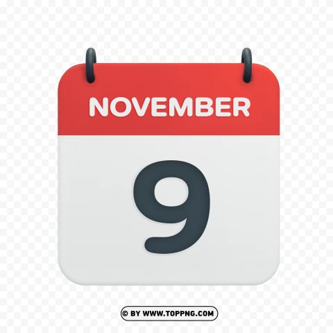 Free download | HD PNG november 9th date vector calendar icon in ...