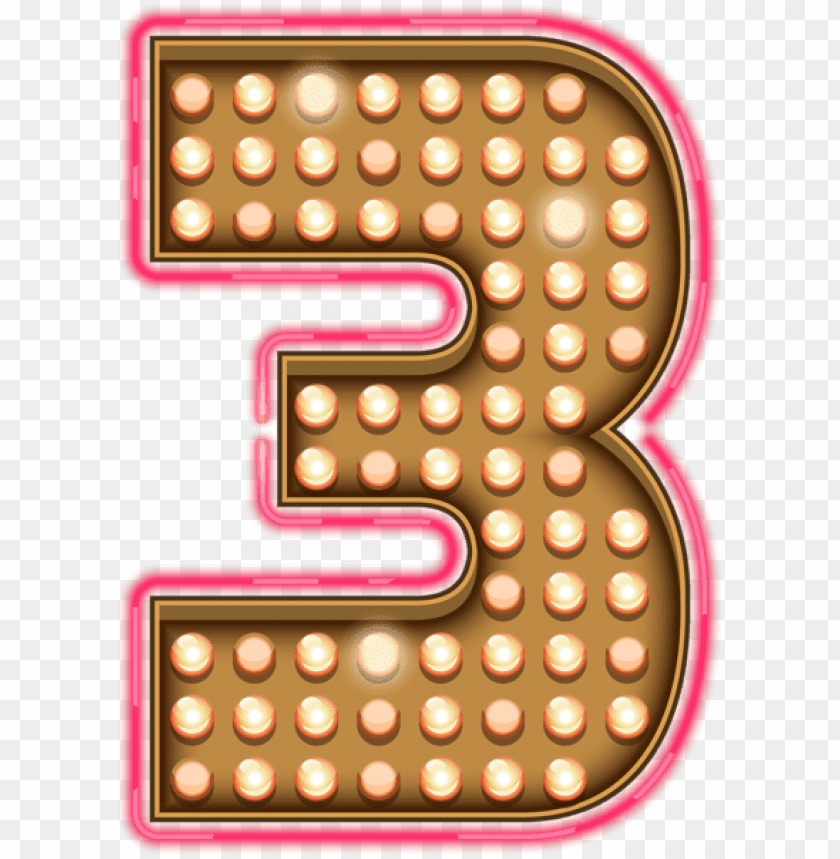 Free download | HD PNG number three neon lights transparent clipart png ...