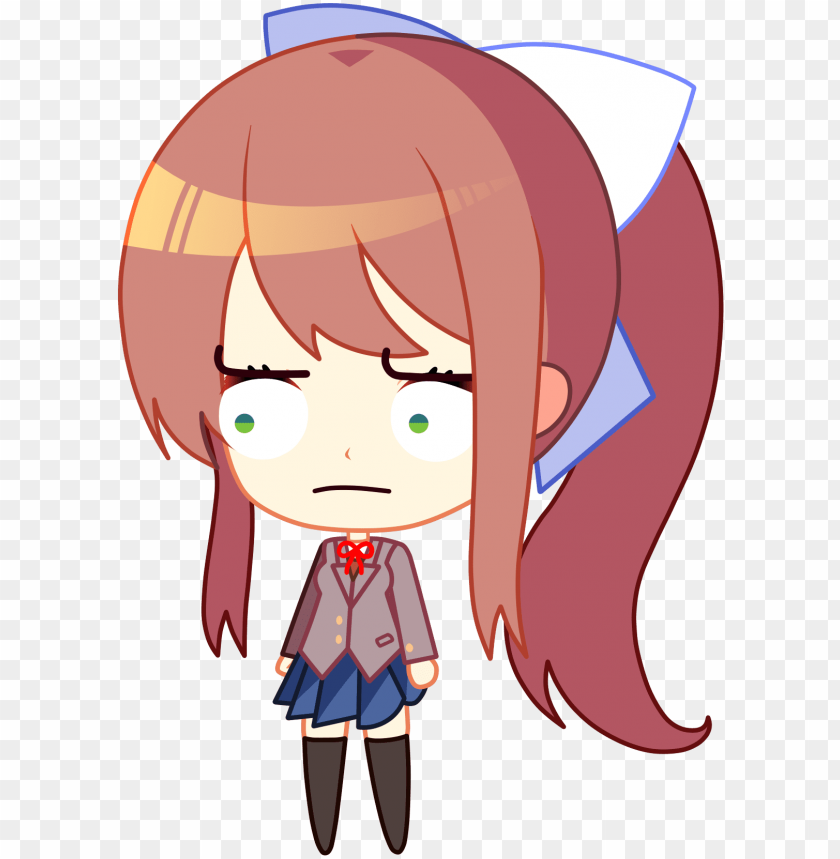 Free download | HD PNG oc fanartmonika chibi with a ಠ ಠ face doki doki literature club monika ...
