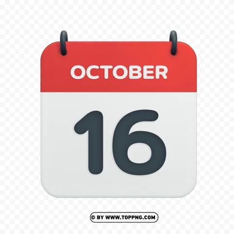 Free download | HD PNG october 16th vector calendar icon in transparent ...