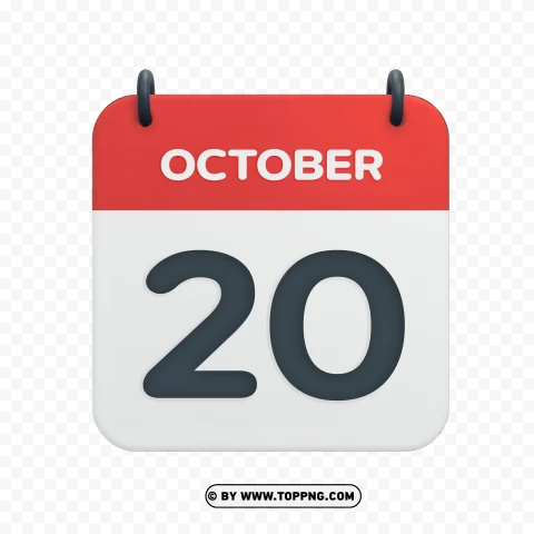 October 20 Calendar Transparent Png cutout PNG & clipart images | TOPpng