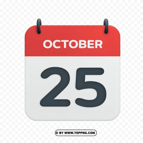 Free download | HD PNG october 25th vector calendar icon in transparent ...