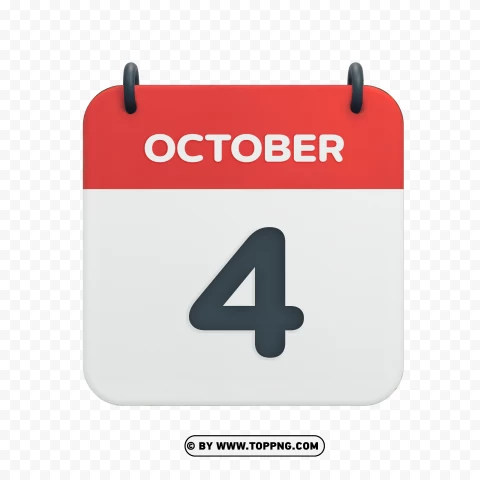 Free download | HD PNG october 4th vector calendar icon in transparent ...