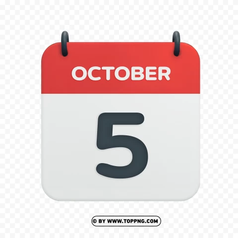 Free download | HD PNG october 5th transparent hd png vector calendar ...