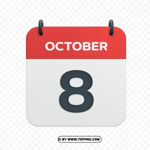 Free download | HD PNG october 8th transparent hd png vector calendar ...