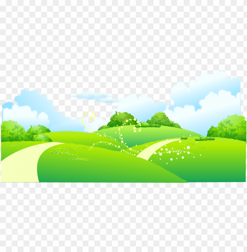 Free download | HD PNG on meadow painted of trees illustration cartoon ...