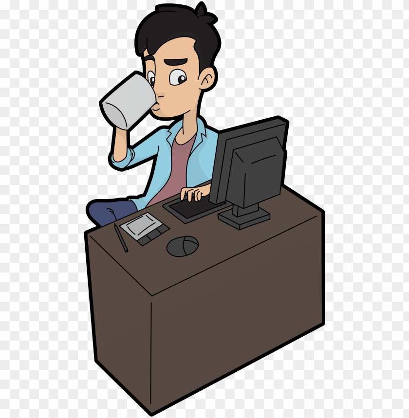 Free download | HD PNG open guy using computer cartoons PNG transparent ...