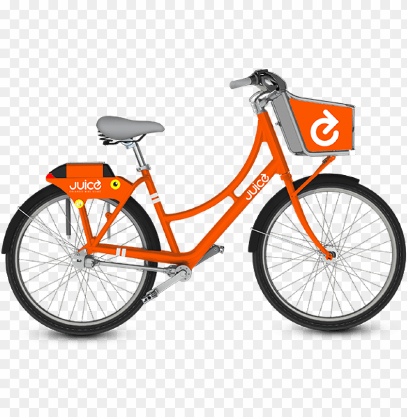 Free download | HD PNG orange rental bike with basket for urban ...