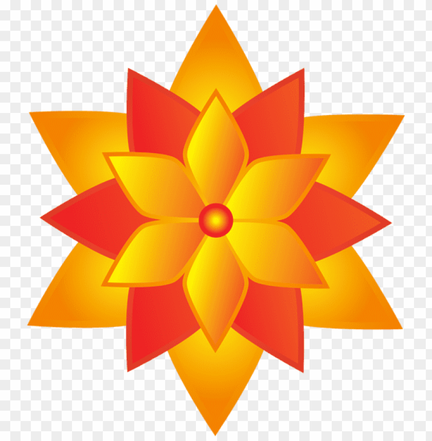 Free download | HD PNG PNG image of orange deco flower transparent with ...