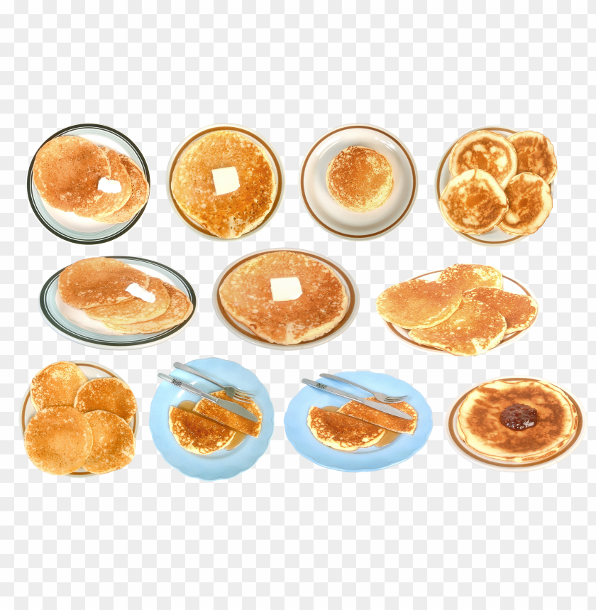 Free download | HD PNG various pancake styles on a plate set PNG images ...