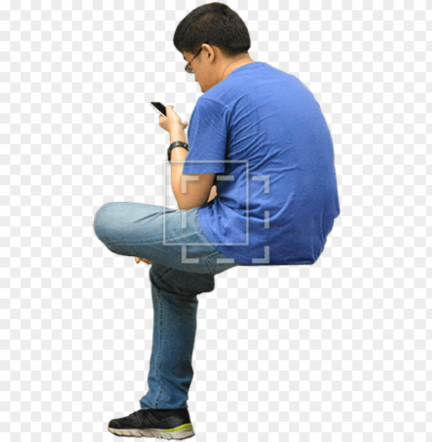 Free download | HD PNG person sitting using phone PNG transparent with ...