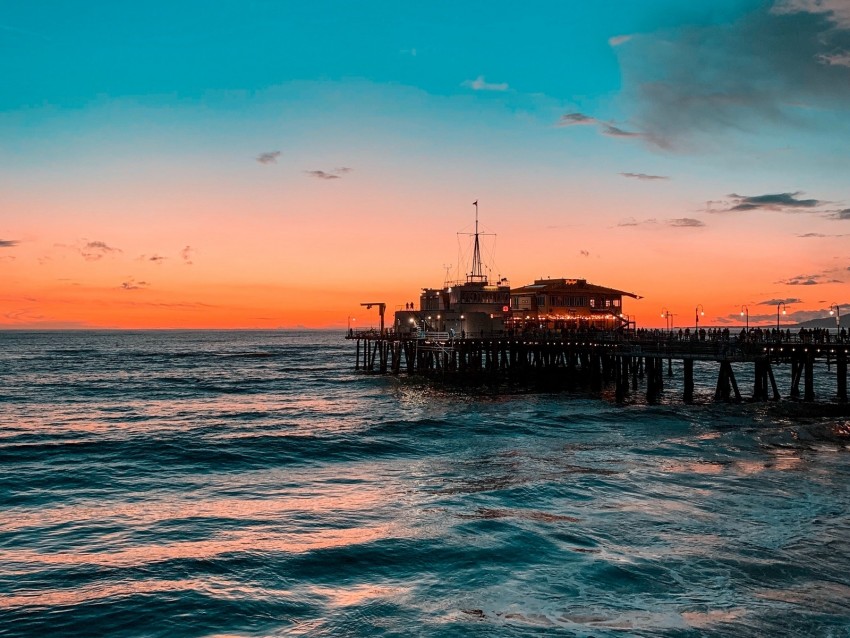 Free download | HD PNG pier ocean surf sunset wave 4k wallpaper | TOPpng
