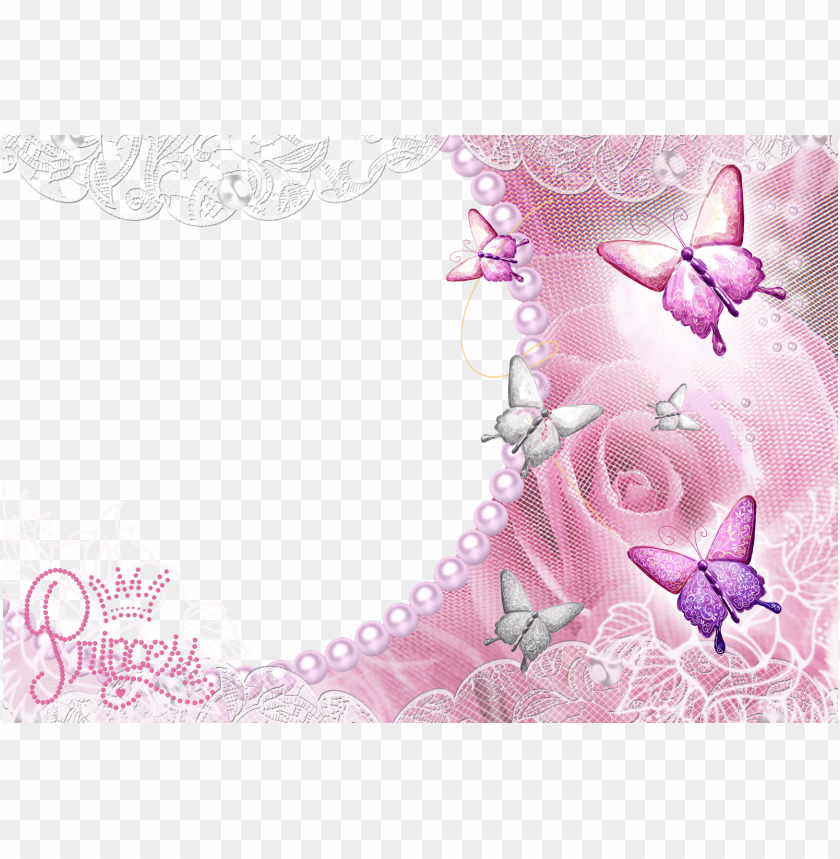 Free download | HD PNG pink transparent frame with butterflies ...