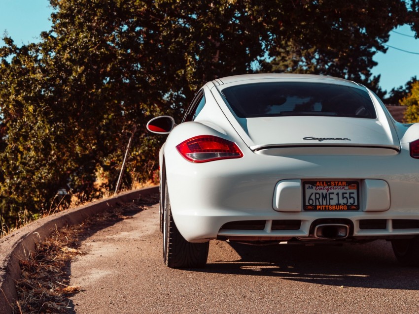 Free download | HD PNG porsche cayman porsche car sportscar white rear ...