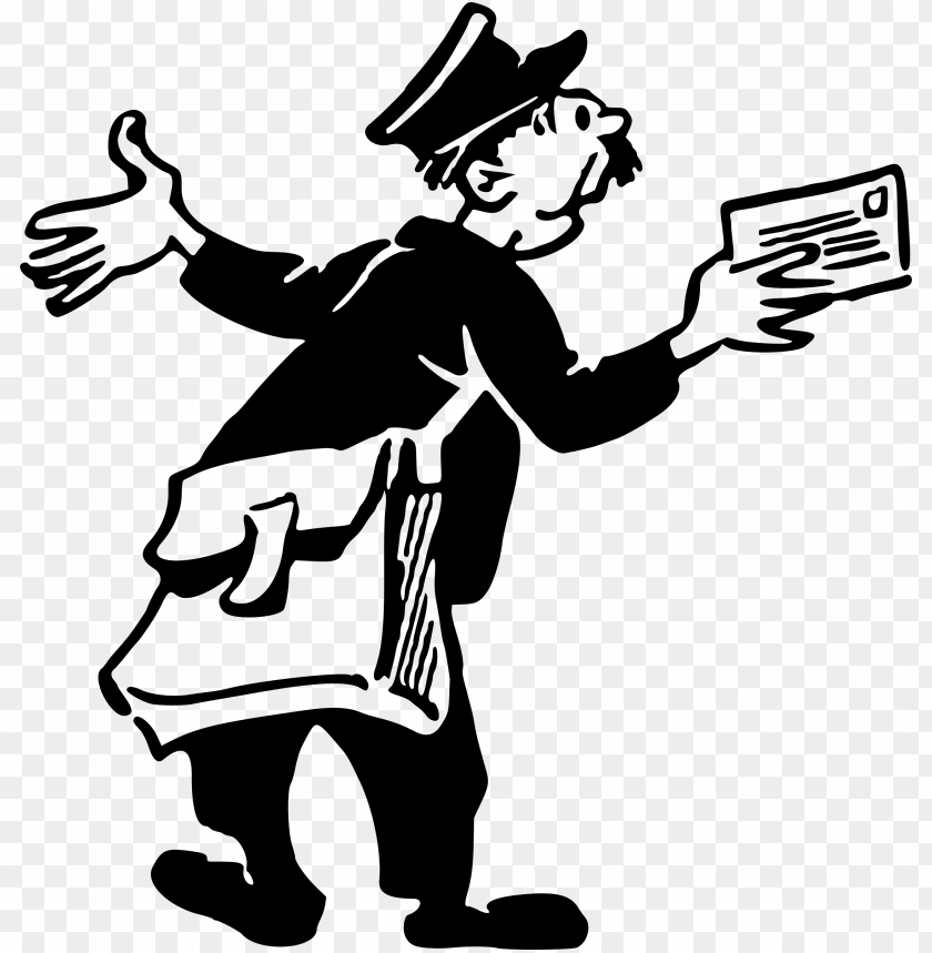 Free download | HD PNG vintage postman running with letter clipart ...