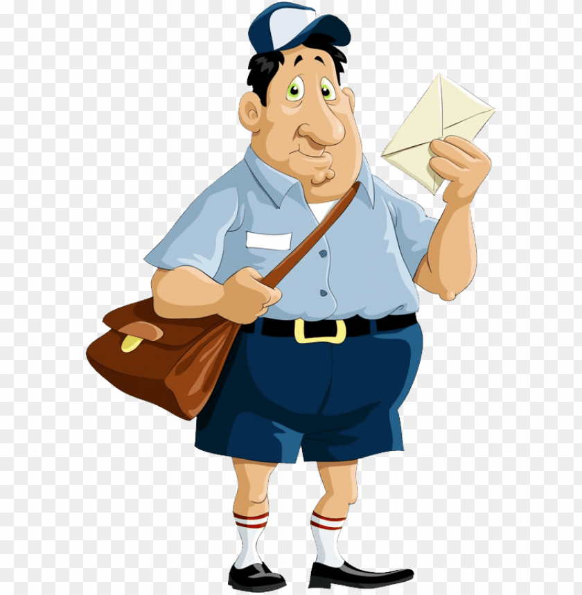 Free download | HD PNG cartoon postman with bag and envelope clipart ...