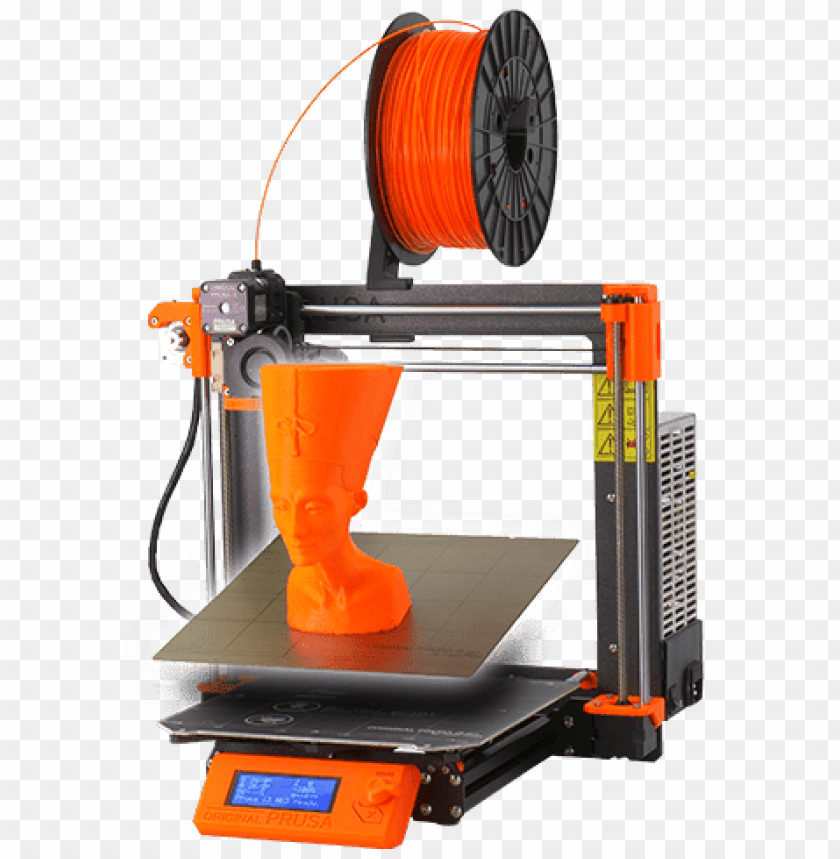 Free download | HD PNG prusa3d 3d printer with orange filament | TOPpng