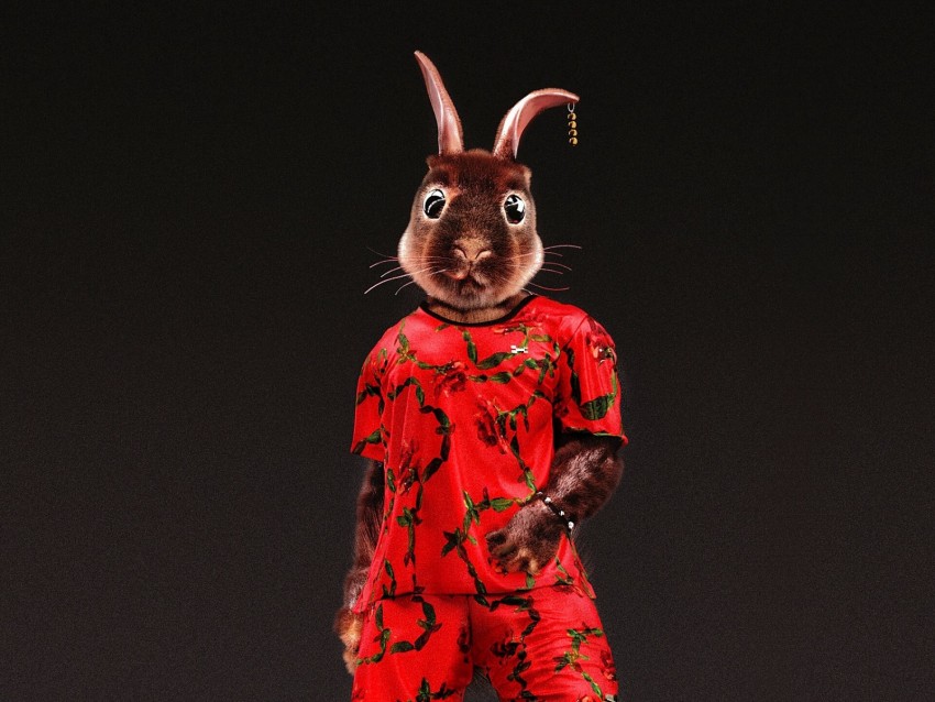 Free download | HD PNG rabbit style funny art 4k wallpaper | TOPpng