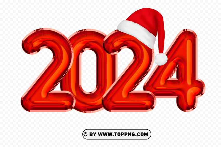 Free download | HD PNG red 2024 with santa hat balloons styles image ...