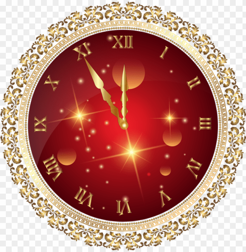 Free download | HD PNG red new years clock png transparent clip art ...