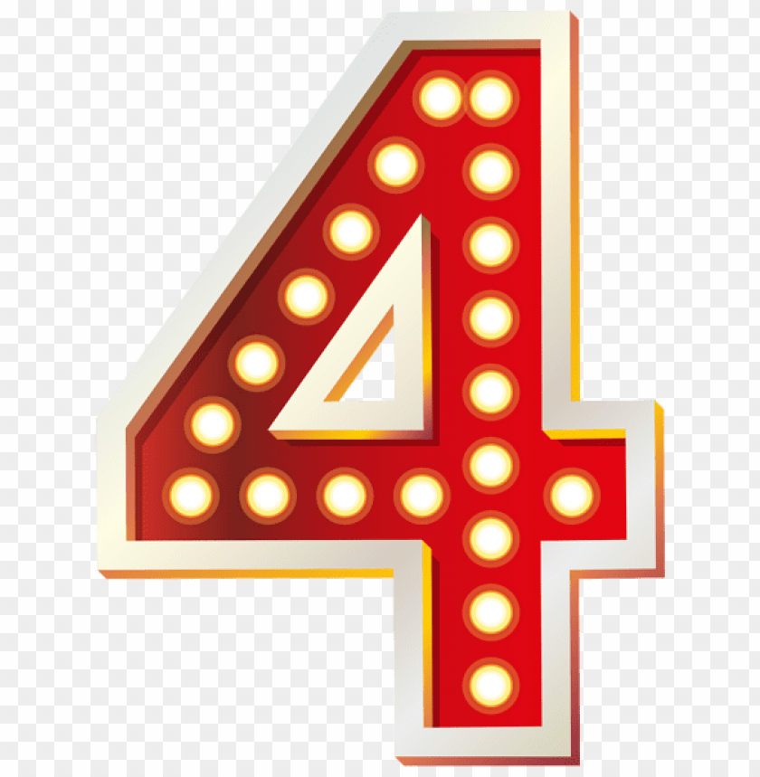 Free download | HD PNG red number four with lights clipart png photo ...