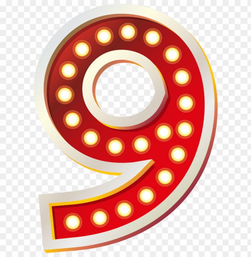 Free download | HD PNG red number nine with lights clipart png photo ...