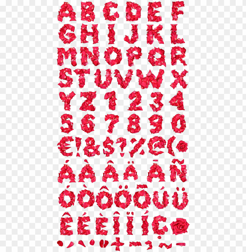 Free download | HD PNG red rose petals font alphabet petals font PNG ...