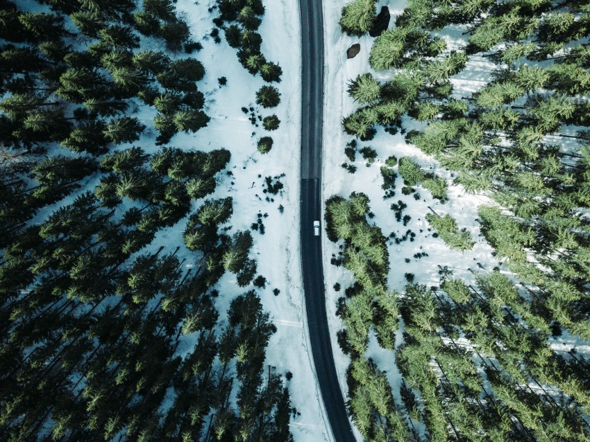 Free download | HD PNG road forest snow trees aerial view 4k wallpaper ...