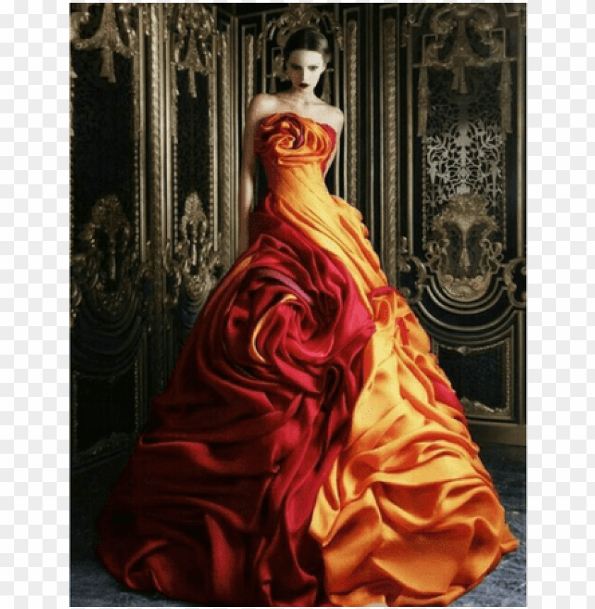 Free download | HD PNG robe dior red and yellow wedding dress PNG ...