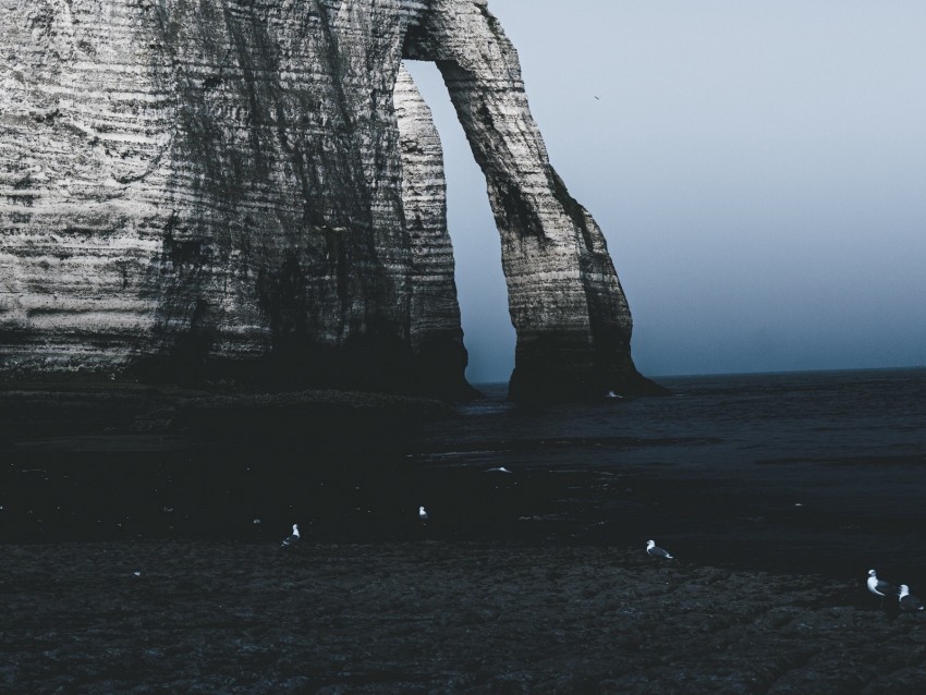Free download | HD PNG rock cliff sea coast twilight 4k wallpaper | TOPpng