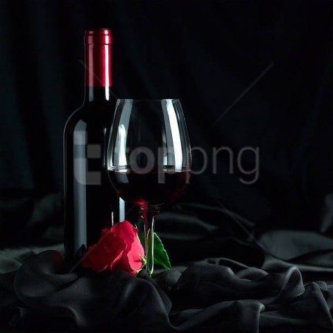 Free download | HD PNG romantic setup with red rose and wine 4k ...