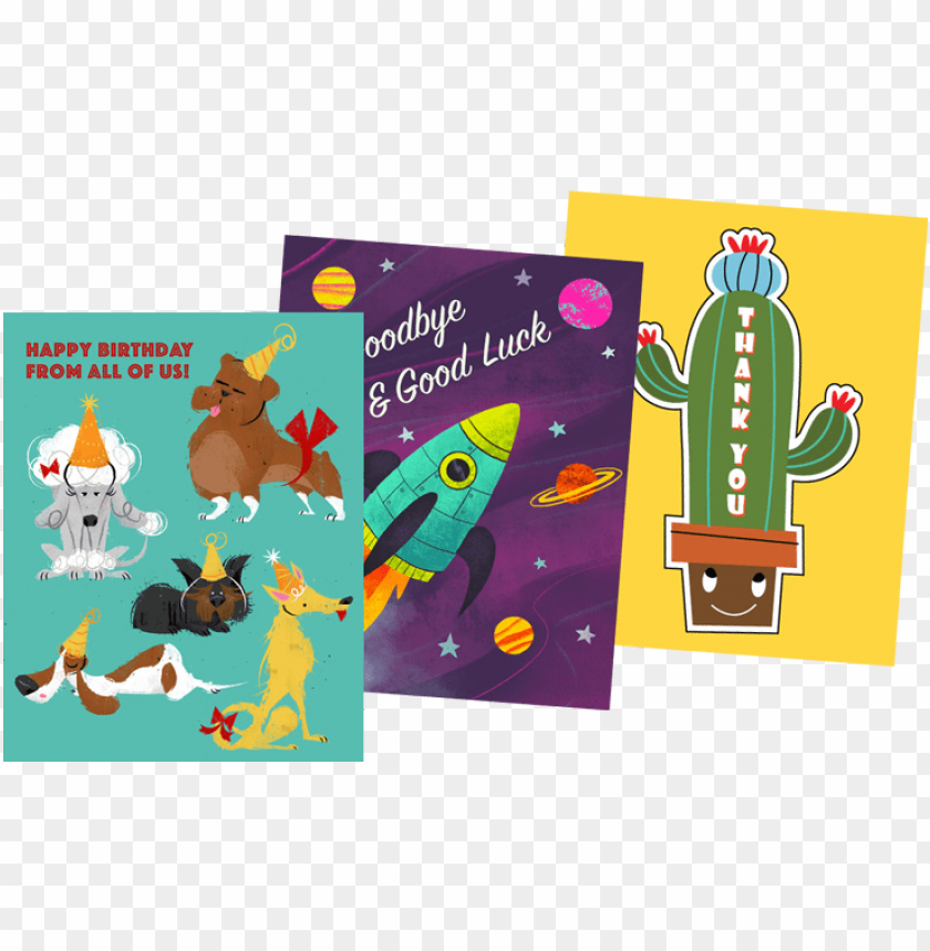 Free download | HD PNG sample of a groupgreeting birthday card signed ...