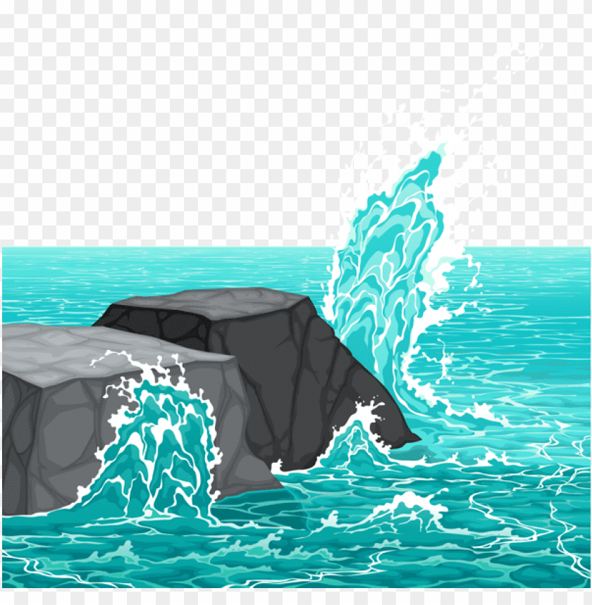 Free download | HD PNG PNG image of sea rocks and wavespicture with a ...