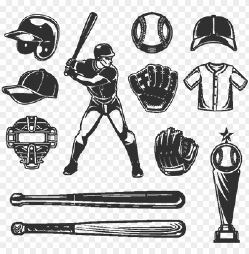 Free download | HD PNG set of vector baseball icons baseball icon set ...